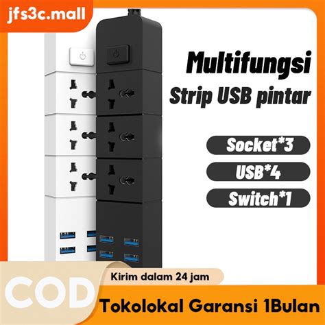 jual soket stop kontak usb dengan sakelar independen dengan 4 usb port