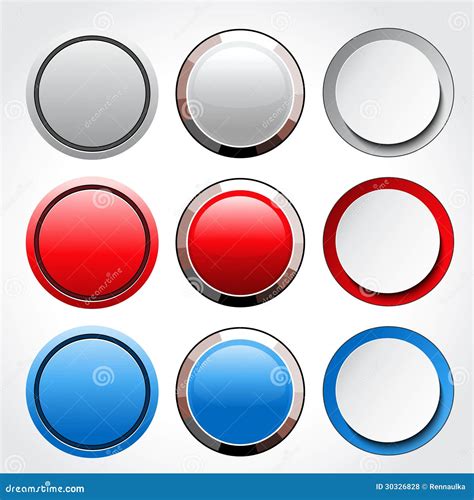 Circular Blank Glossy Buttons Stock Vector Illustration Of Internet