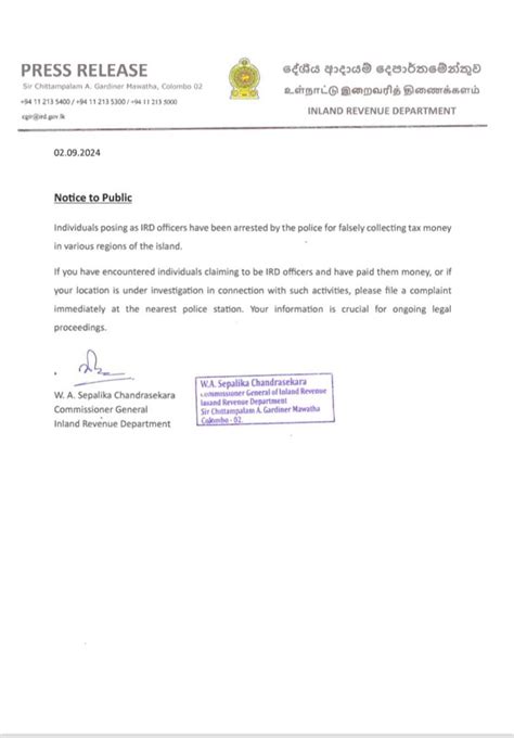 Income Tax Notice From Ird To Public Newswire