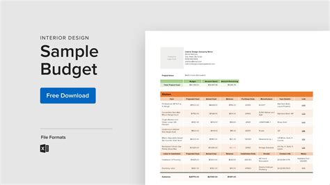 》printable Interior Design Budget Template