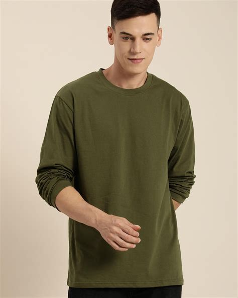 Buy Mens Olive Green Oversized T Shirt Online At Bewakoof