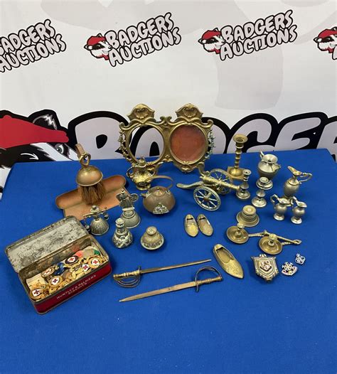 Selection Of Brassware And Copper Including Peerage Crumb Tray Badgers Auctions