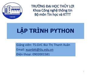 Python cua Quang TRƯỜNG ĐẠI HỌC ĐIỆN LỰC KHOA CÔNG NGHỆ THÔNG TIN BÁO CÁO CHUYÊN ĐỀ HỌC PHẦN