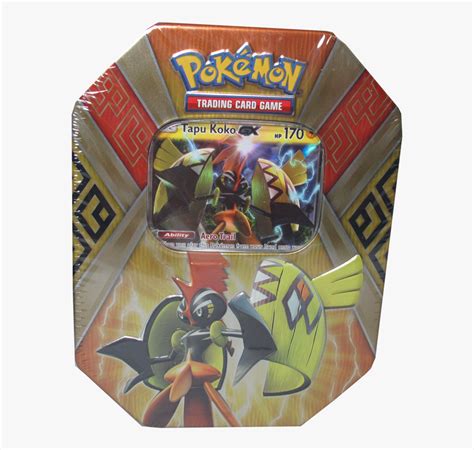Pokemon Tapu Koko Gx Tin Box Englisch Hd Png Download Kindpng