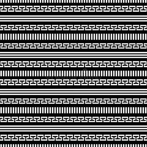 Fancy Greek Keys Horizonal Stripes Vector Pattern Design Stock Vector Illustration Of Pattern