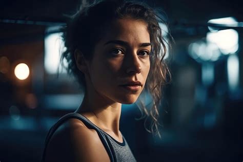 Premium Ai Image Portrait Of A Sports Girl Athlete In Training In Gym