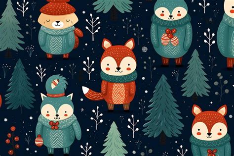 Premium Vector Chritsmas Pattern Seemless Background