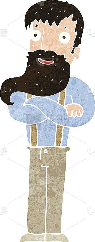 卡通胡子的嬉皮士