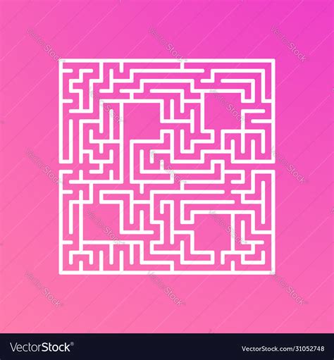 Abstract Square Labyrinth Educational Game Vector Image