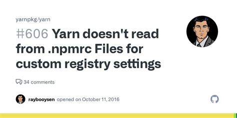 Yarn Doesnt Read From Npmrc Files For Custom Registry Settings · Issue 606 · Yarnpkgyarn