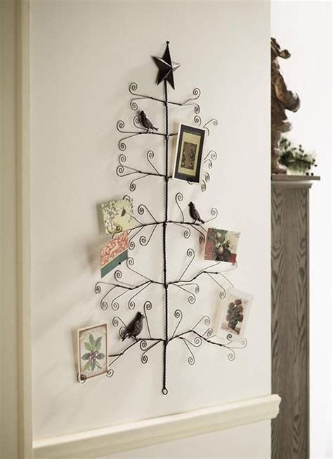 Large Bird Tree Photo Card Holder 41h Wire Wall Mount Star Christmas