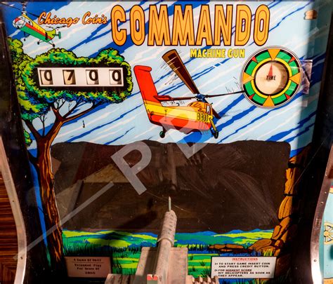 Commando Chicago Coin Machine Gun Game Pinball Backglass