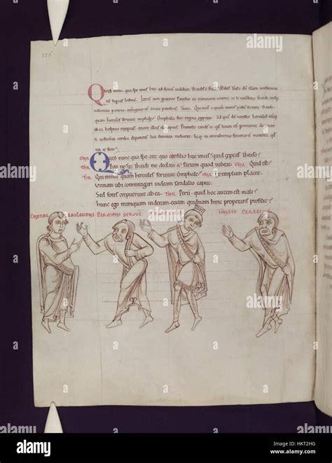 An Illuminated Manuscript Page From The Bodleian Libraries Featuring A Scene From The Comedies
