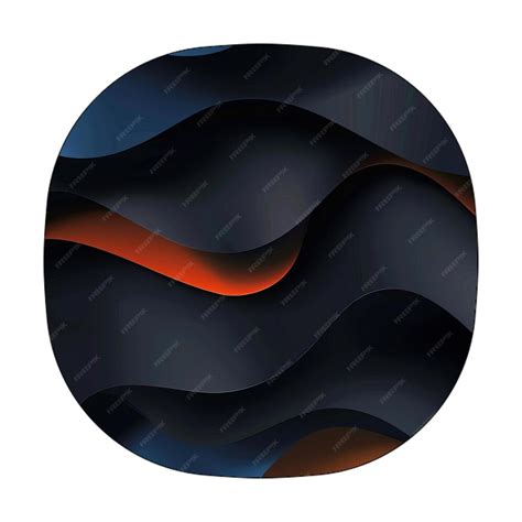 Premium Photo Photo Icons Squircle Icon Dark Black Orange Waves Texture