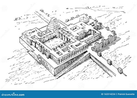 Assyrian Palace Vintage Illustration Stock Vector Illustration Of