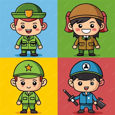 Four Cartoon Characters With Different Premium Ai Generated Vector