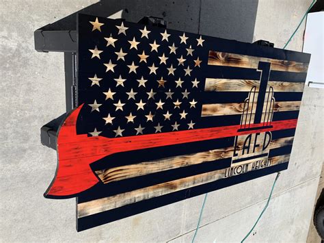 Firefighter Custom Axe Flag The Rustic Junkee