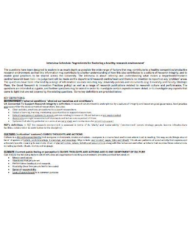 Free 10 Research Interview Schedule Templates In Pdf