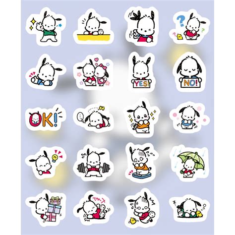 【20pcs 40pcs】pochacco Emoji Sticker Sets Vinyl Waterproof Sticker