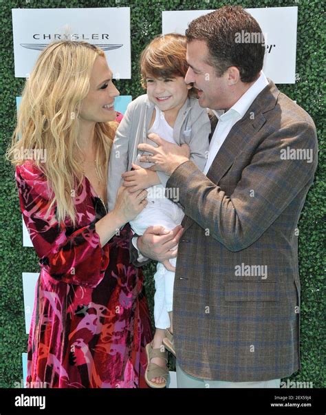 L R Molly Sims Son Brooks Stuber And Husband Scott Stuber Arrives At