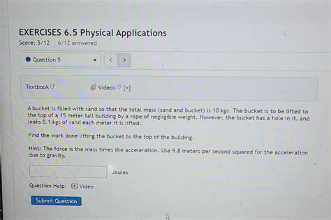 solved exercises 6 5 physical applications score 5 126 12