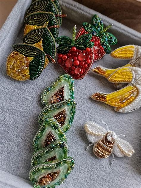Embroidery Fruit Brooch Nature Lover T [video] Brooch Design