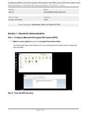 Configuring EFS And BitLocker Hands On Security Strategies Course Hero