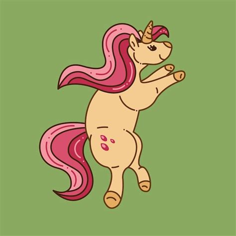 Premium Vector Unicorn A Cute Unicorn Stands On Its Hind Legs Cartoon Doodle Illustration