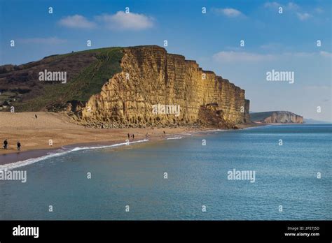 West Bay Beach Looking At The Recent Cliff Fall As The Cliffs Are
