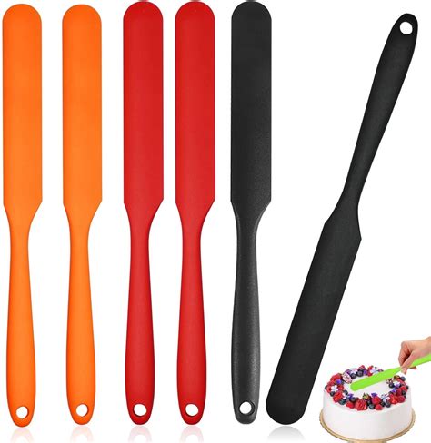 Cake Cream Spatulas 6 Pcs 9 5 In Silicone Jar Spatula Heat Resistant