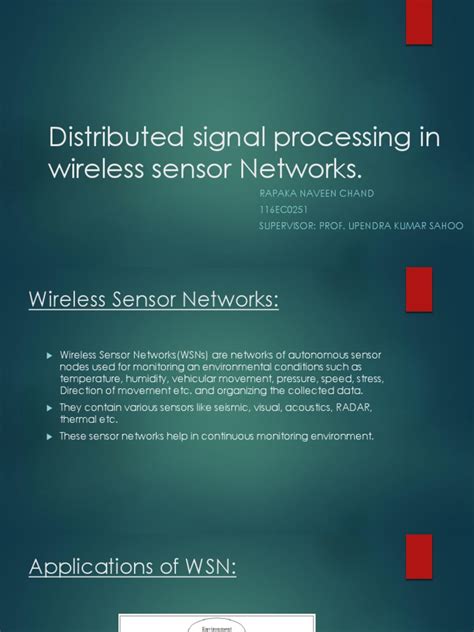 Distributed Signal Processing In Wireless Sensor Networks Pdf