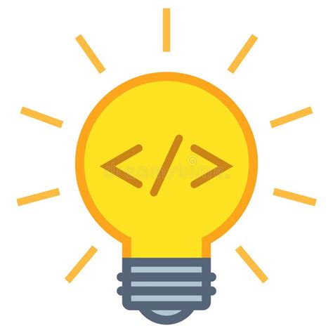 Coding Idea Icon Stock Vector Illustration Of Lightbulb 115645599