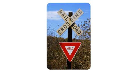 Passive Railroad Crossing With Yield Sign Magnet Zazzle