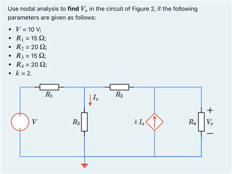 Solved Use Nodal Analysis To Find V In The Circuit Of Chegg