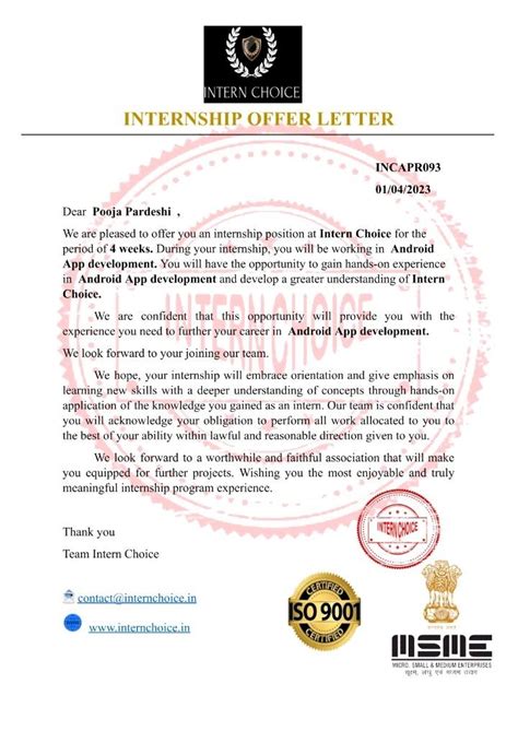 Pooja Pardeshi On Linkedin Internchoice Androidappdevelopment Internship