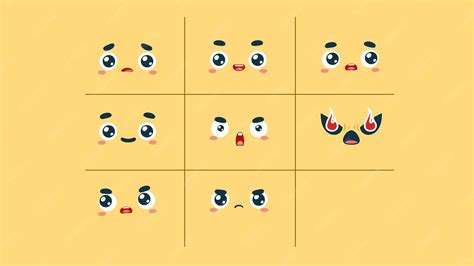 Premium Vector Cute Cartoon Eyes Eye Brows