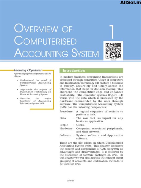 Class 12 Computerised Accounting System Chapter 1 Pdf Expense