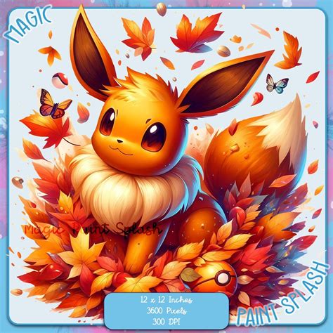 Fall Time Eevee Watercolor Splash Clipart Images Graphics And Artwork Rainbow Aesthetic Png