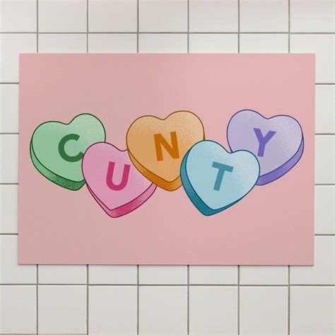 Cunty Candy Hearts Printable Pink Pastel Wall Art Maximalist Pop Art Poster Etsy