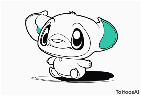 Outline Of The Character Scrump From Lilo And Stitch Tattoo Idea