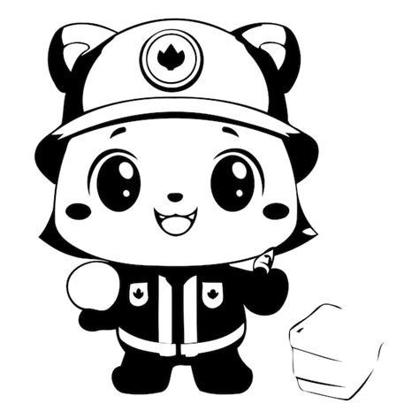 Premium Vector Cute Cartoon Firefighter With A Folder Of Documents