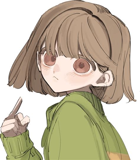 Safebooru 1other Blush Brown Eyes Brown Hair Chara Undertale Closed Mouth Green Sweater
