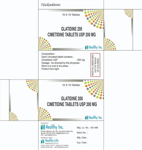 Cimetidine Tablets Usp 200 Mg At ₹ 105 Stripe Cimetidine Tablets In Mumbai Id 2850646773212