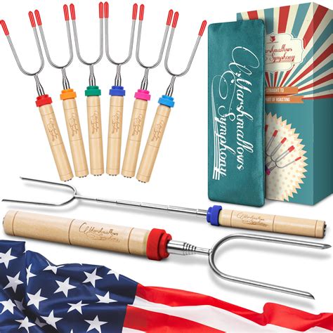 Carpathen Marshmallow Roasting Sticks Set Of 6 Premium