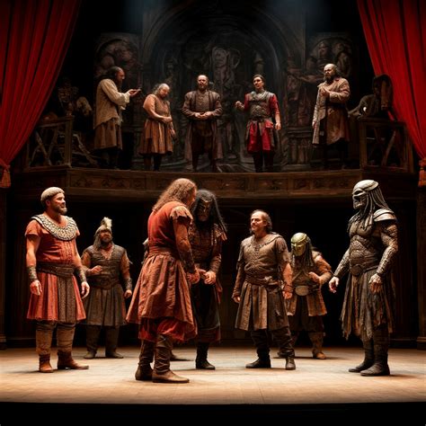 Theatrical Stage Shakespeares Play People And Yautzha Are Being