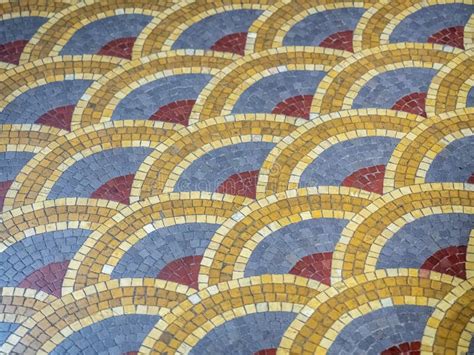 Close Up Of Colorful Mosaic Tile Patterns In Pretty Swirls Stock Image