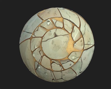 Stylized Circular Cobble Stone Swirl Substance Designer Material