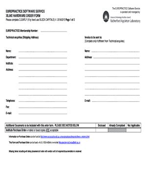 Fillable Online EUROPRACTICE SOFTWARE SERVICE XILINX HARDWARE ORDER FORM Fax Email Print