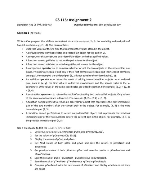 ASG2 115 This Is The Second Assignment In The Course During The Summer 22 Semester CS 115