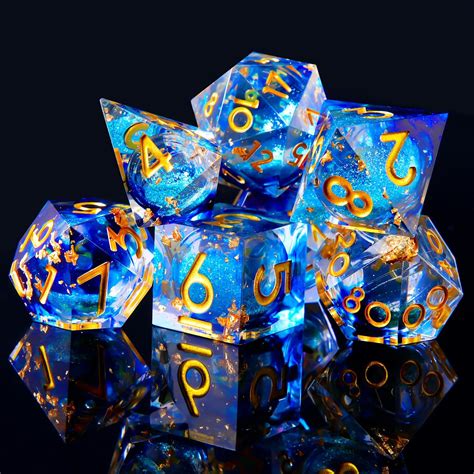 Yemeko Liquid Core Dnd Dice Sharp Edge Handmade Dice Set